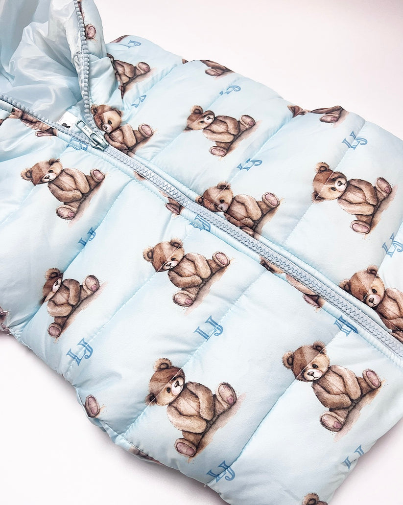 Baby Blue Teddy Bear Boys Gilet Coat – Amor Bambino Childrenswear